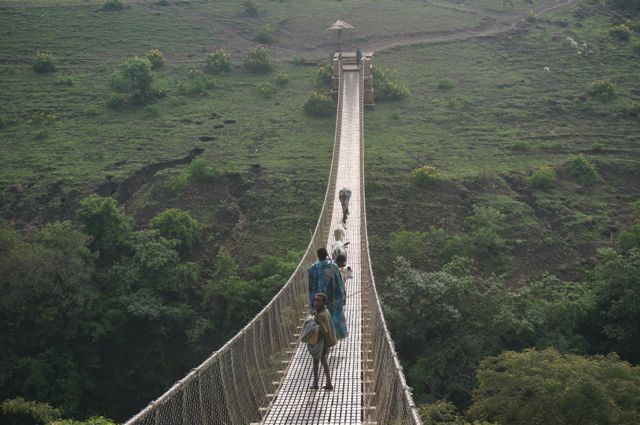 blue nile falls bridge - Backpackingman